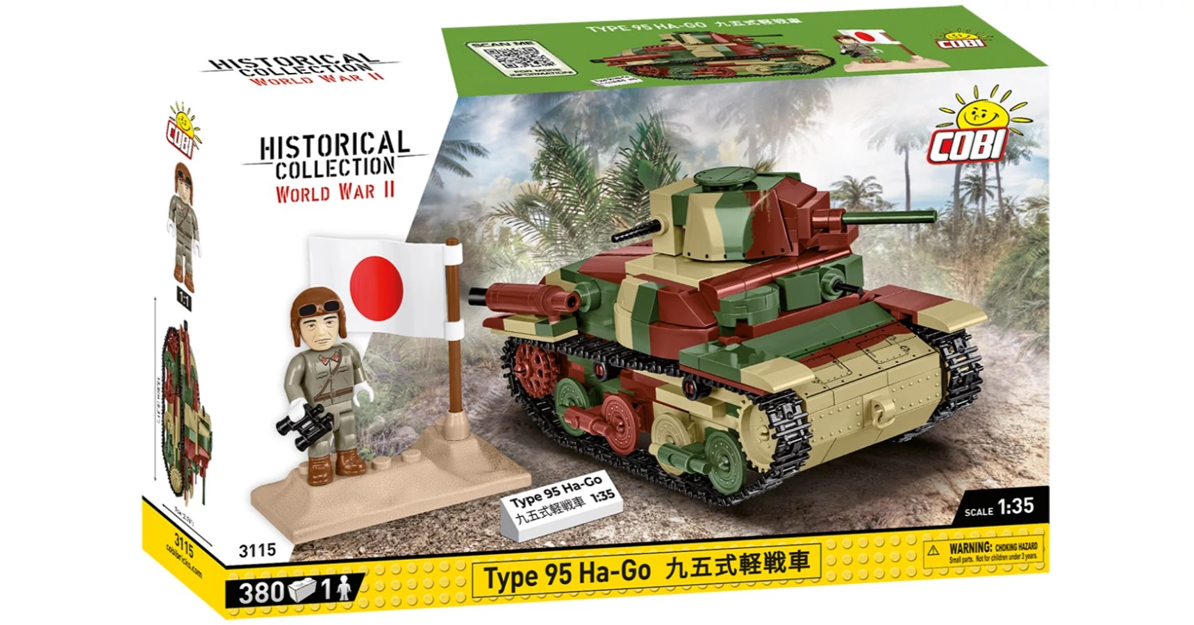 COBI 3115 – Type 95 Ha-Go – japán könnyű harckocsi építőjáték – 100% ...